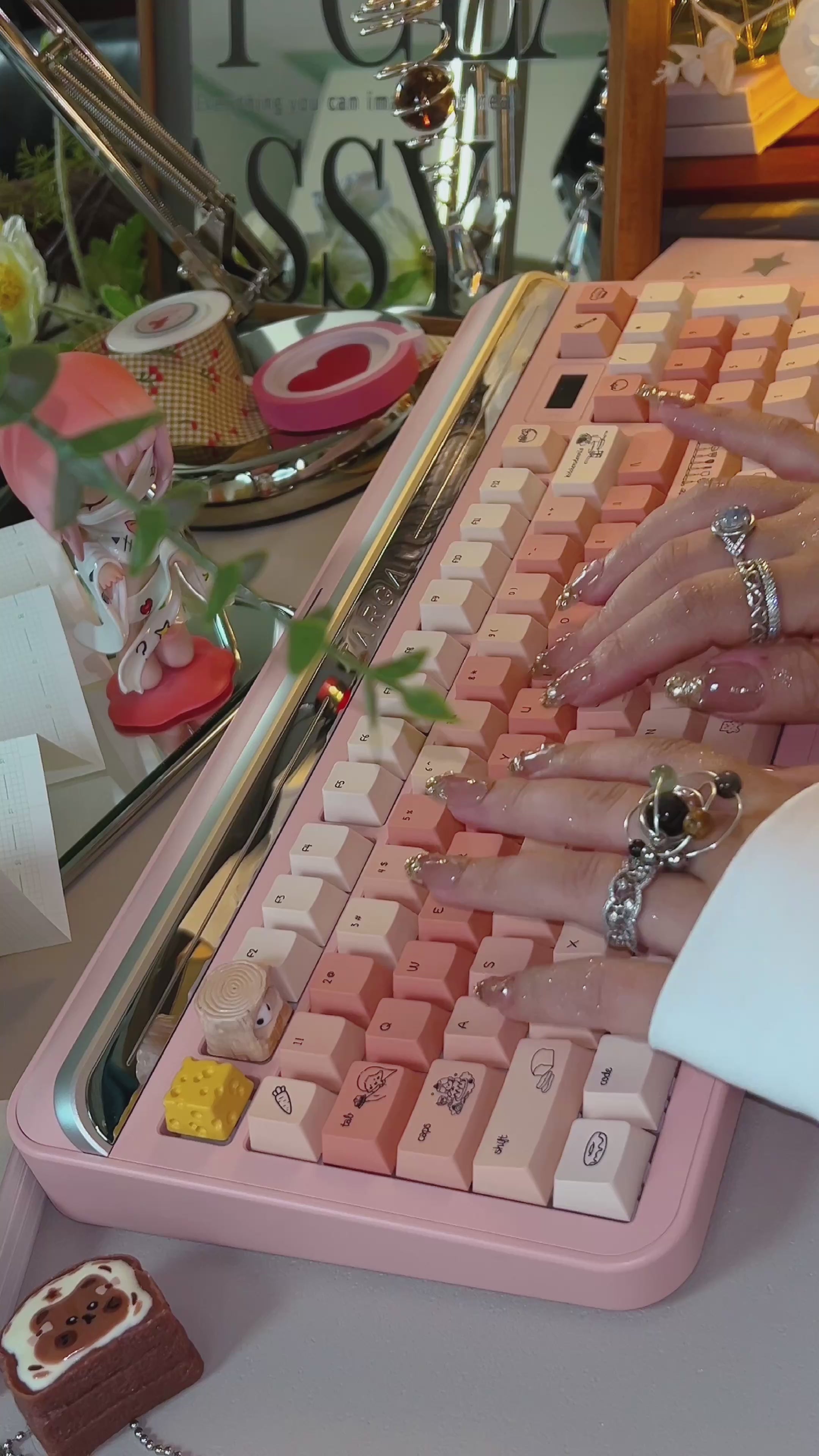 Preorder Prebuilt Aluminum Customized Mechanical Keyboard Targa98 Pink ...