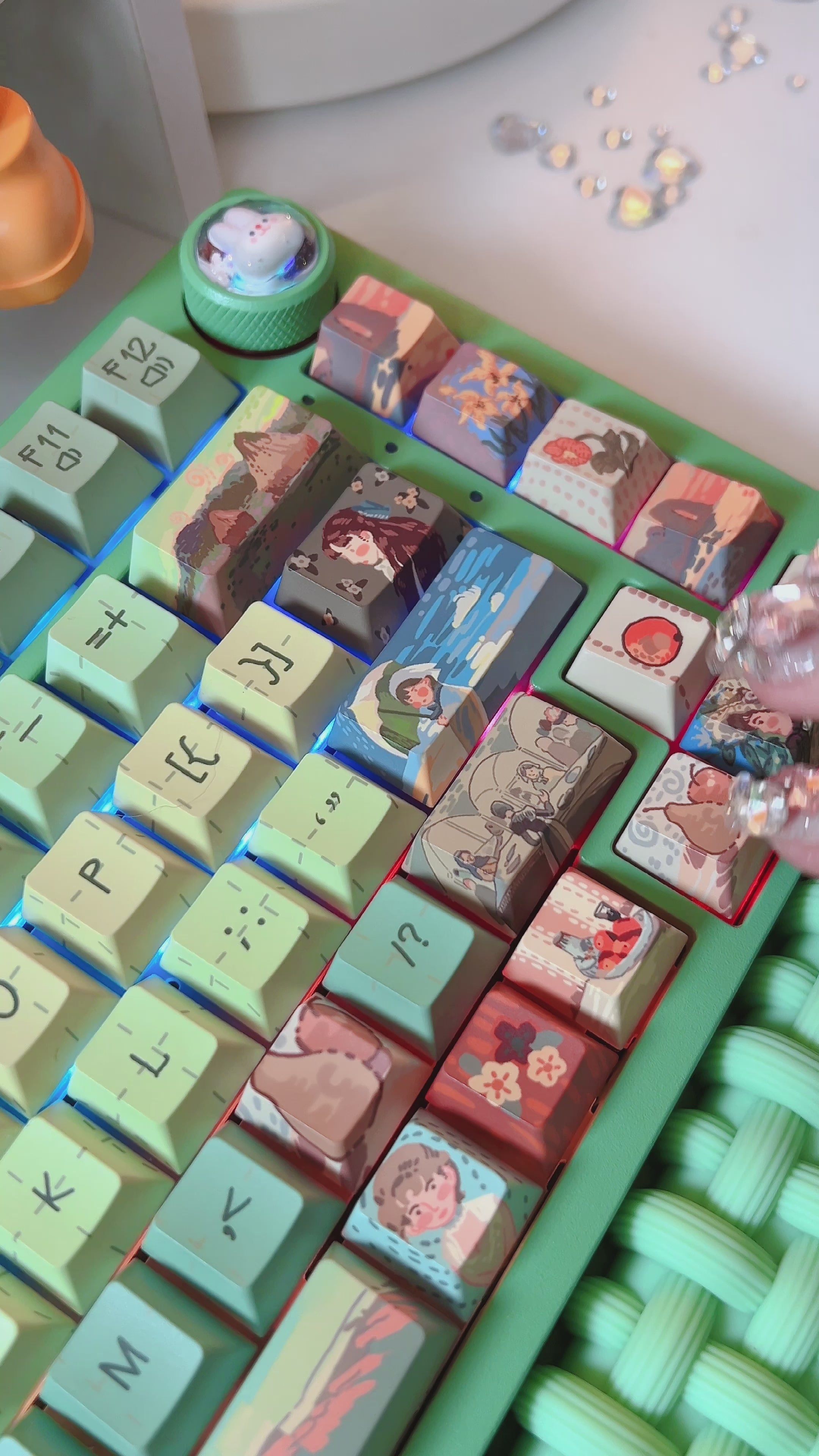 Preorder Prebuild Hi75 Green Customized Keyboard With Artist Oil Paint ...